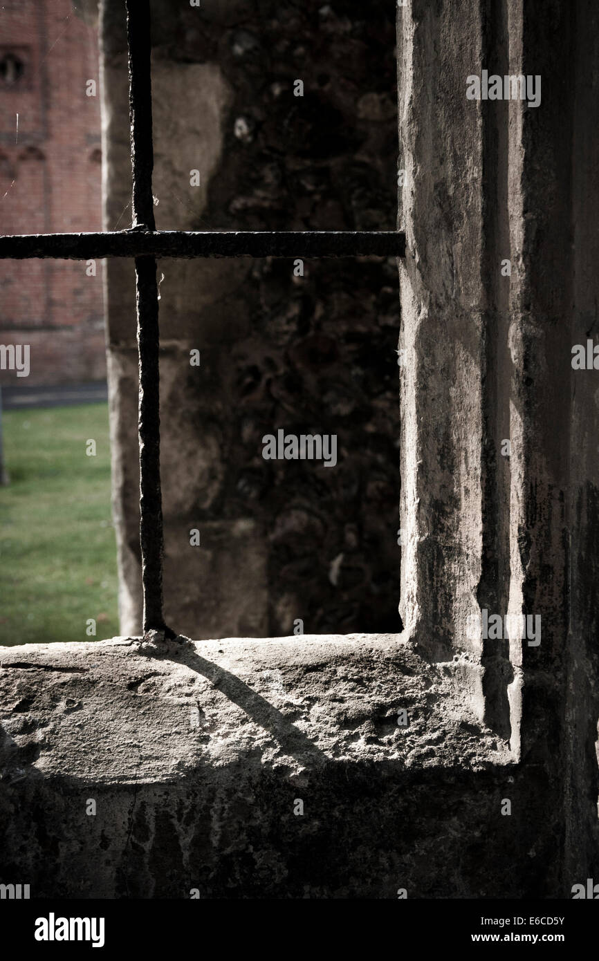 Spooky looking church window Stock Photo - Alamy