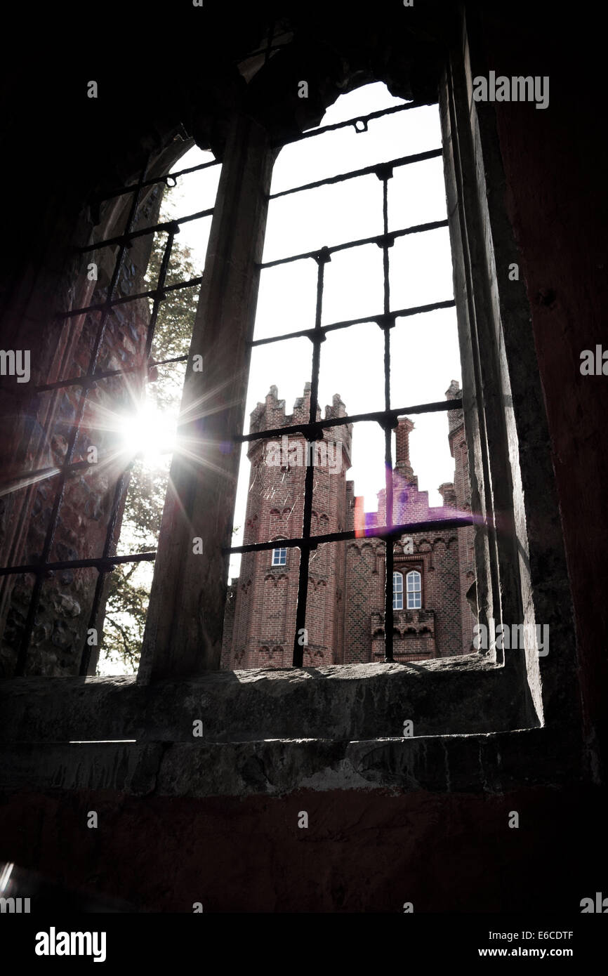 Spooky looking church window Stock Photo - Alamy