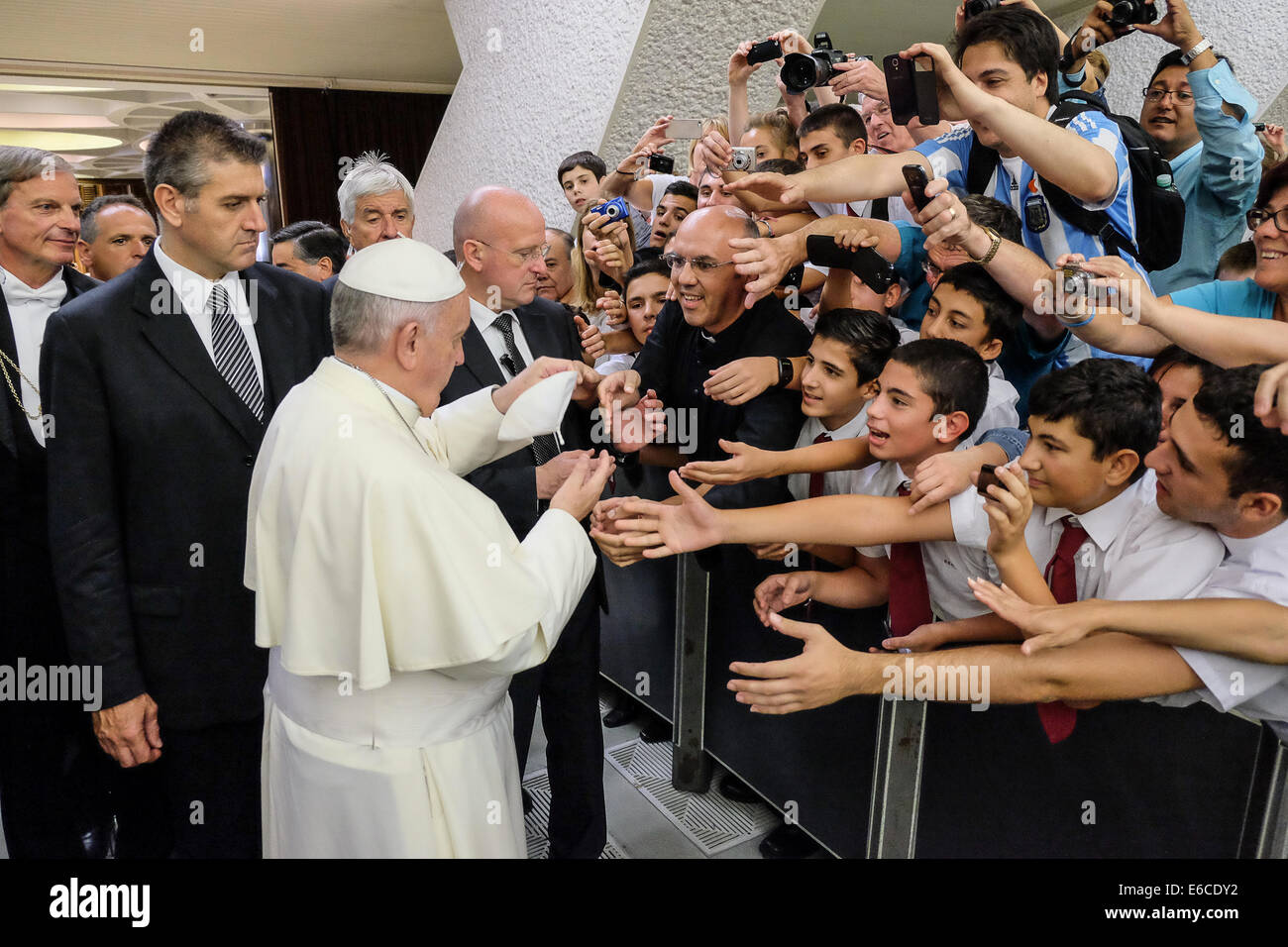 Vatican City. 20th August, 2014. General Audience in the Nervi Hall for ...