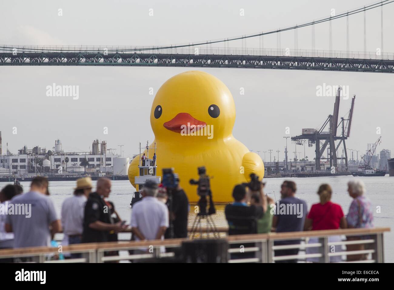 Los Angeles, California, USA. 20th Aug, 2014. A giant rubber duck, the ...