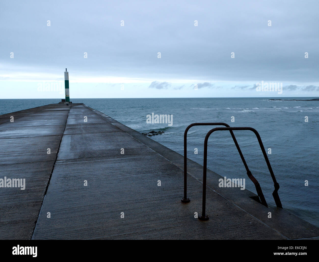 Stone jetty in Aberystwyth Wales UK Stock Photo - Alamy