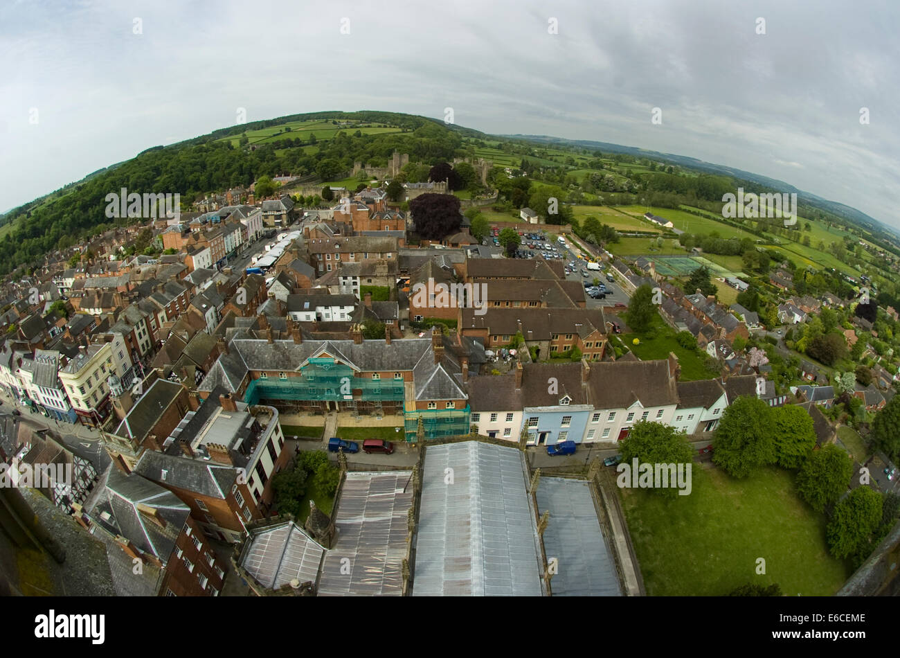 Aerial view of ludlow town hi-res stock photography and images - Alamy
