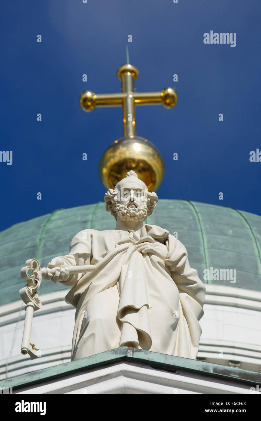 St. Peter depicted holding keys to the Kingdom of Heaven on the roof of ...