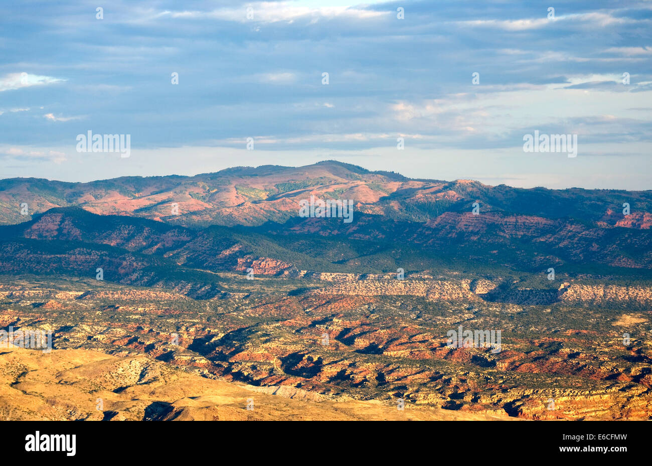 Utah. USA. View of Pavant Range from Sevier Plateau. Fishlake National ...