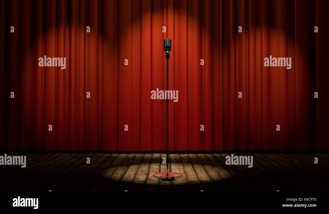 Empty mic in spotlight hi-res stock photography and images - Alamy