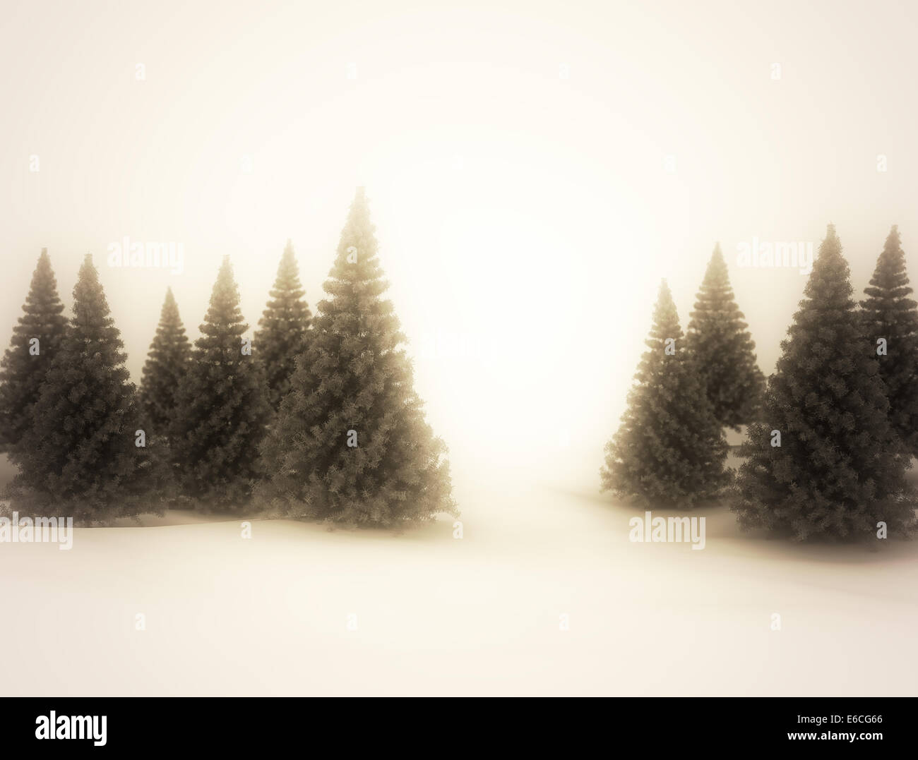 Winter background - trees and snow warm colors Stock Photo - Alamy