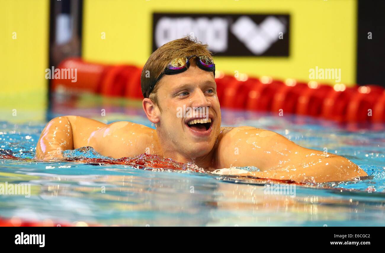 Berlin, Germany. 20th Aug, 2014. Second placed Philip Heintz of Germany ...