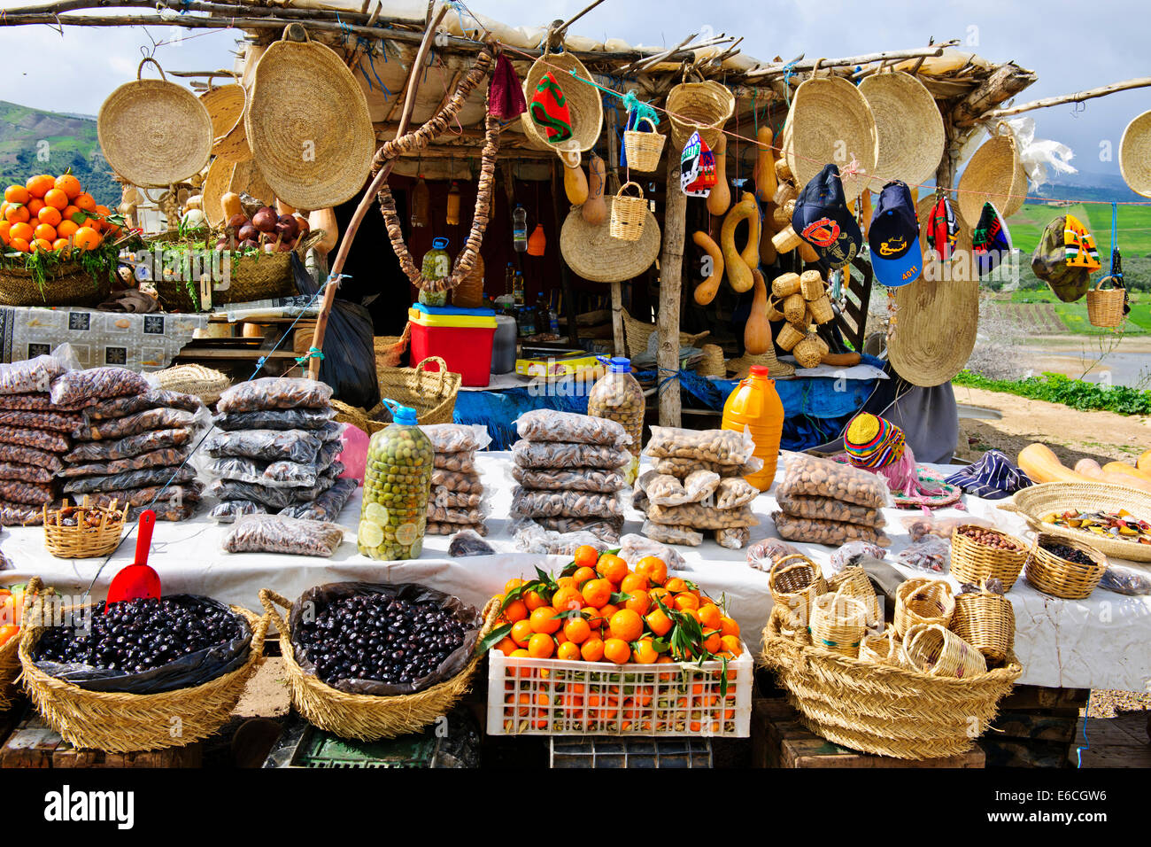 Roadside Stall,vegetables,baskets,Hats,squash,olives,nuts,fruit ...