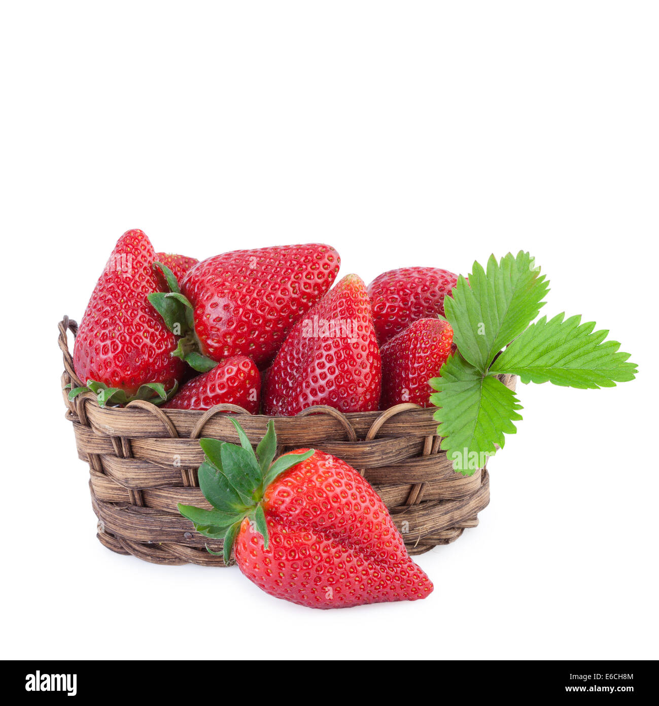 Strawberry in a basket Stock Photo - Alamy