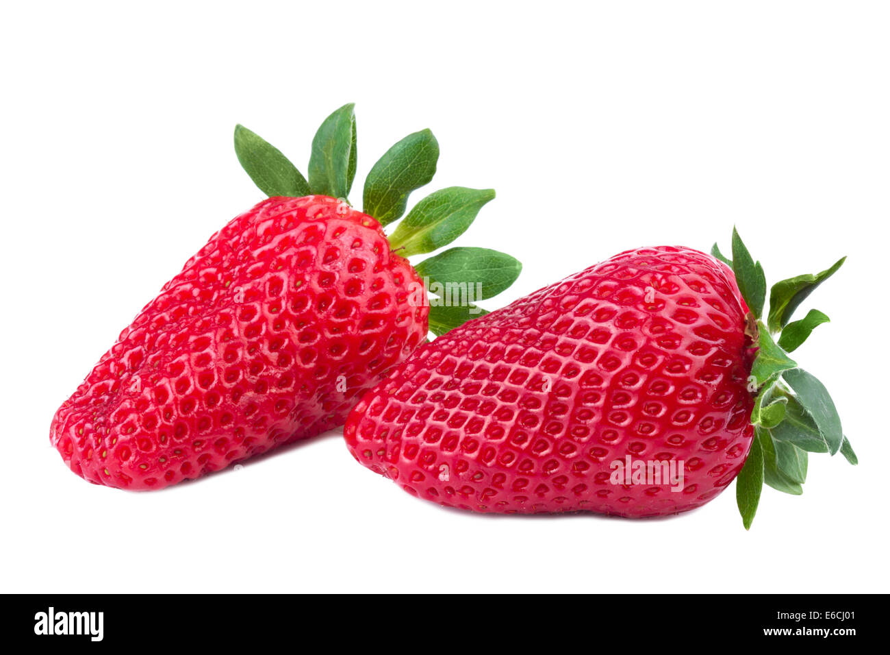 Two ripe Strawberry isolated on white Stock Photo - Alamy