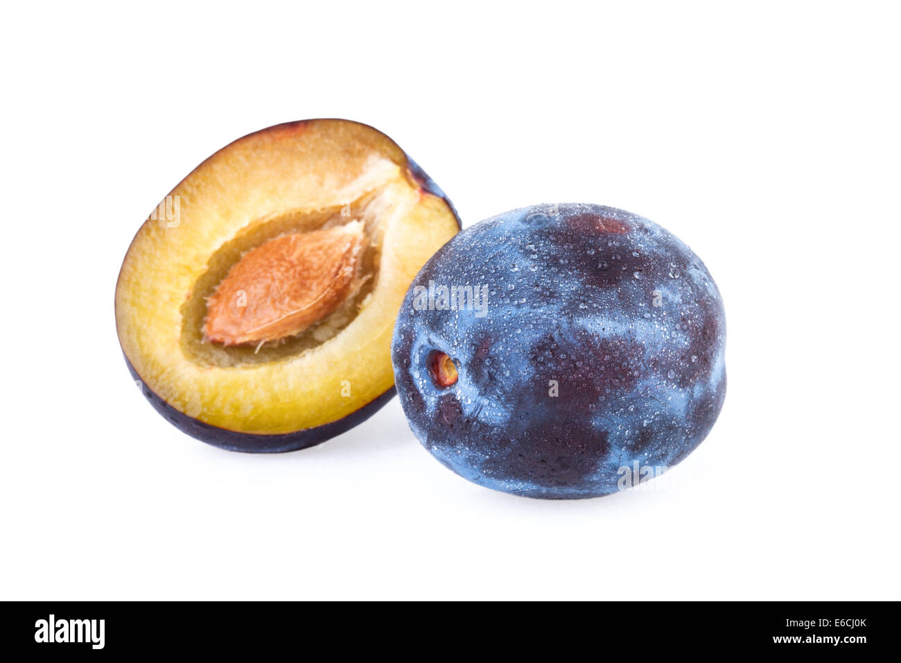 plums on white background Stock Photo - Alamy