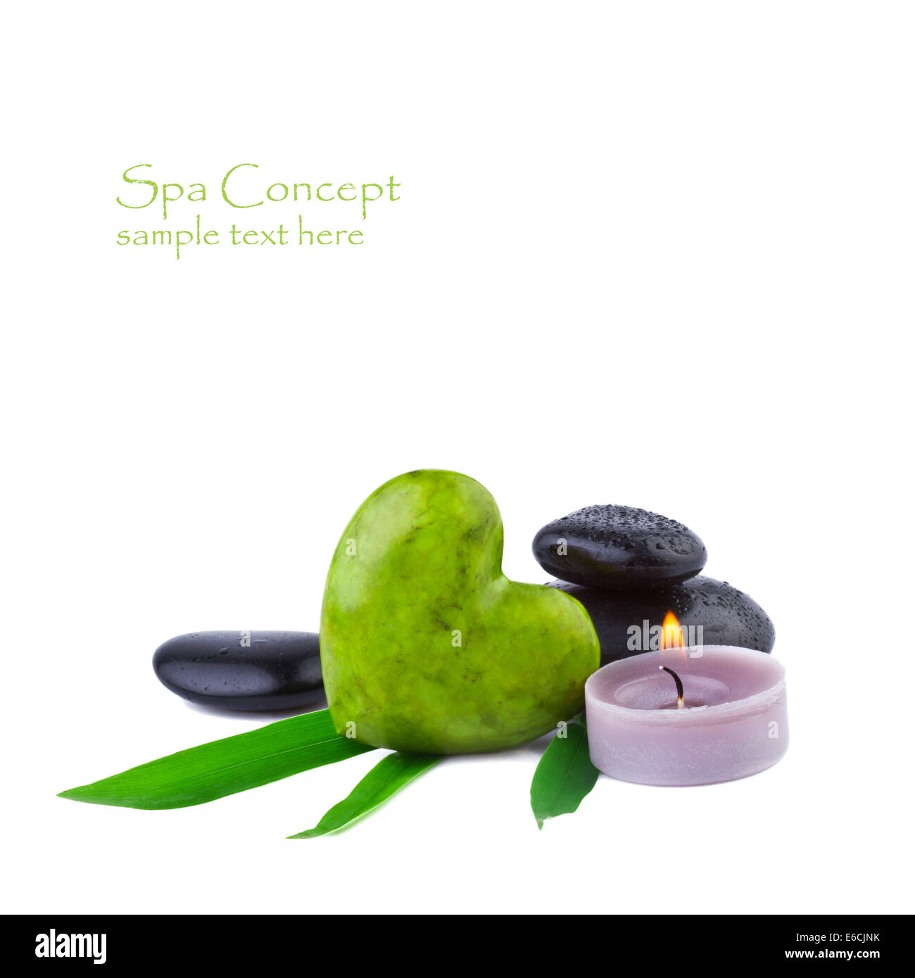 Heart with burning candle and zen stones isolated on white Stock Photo ...