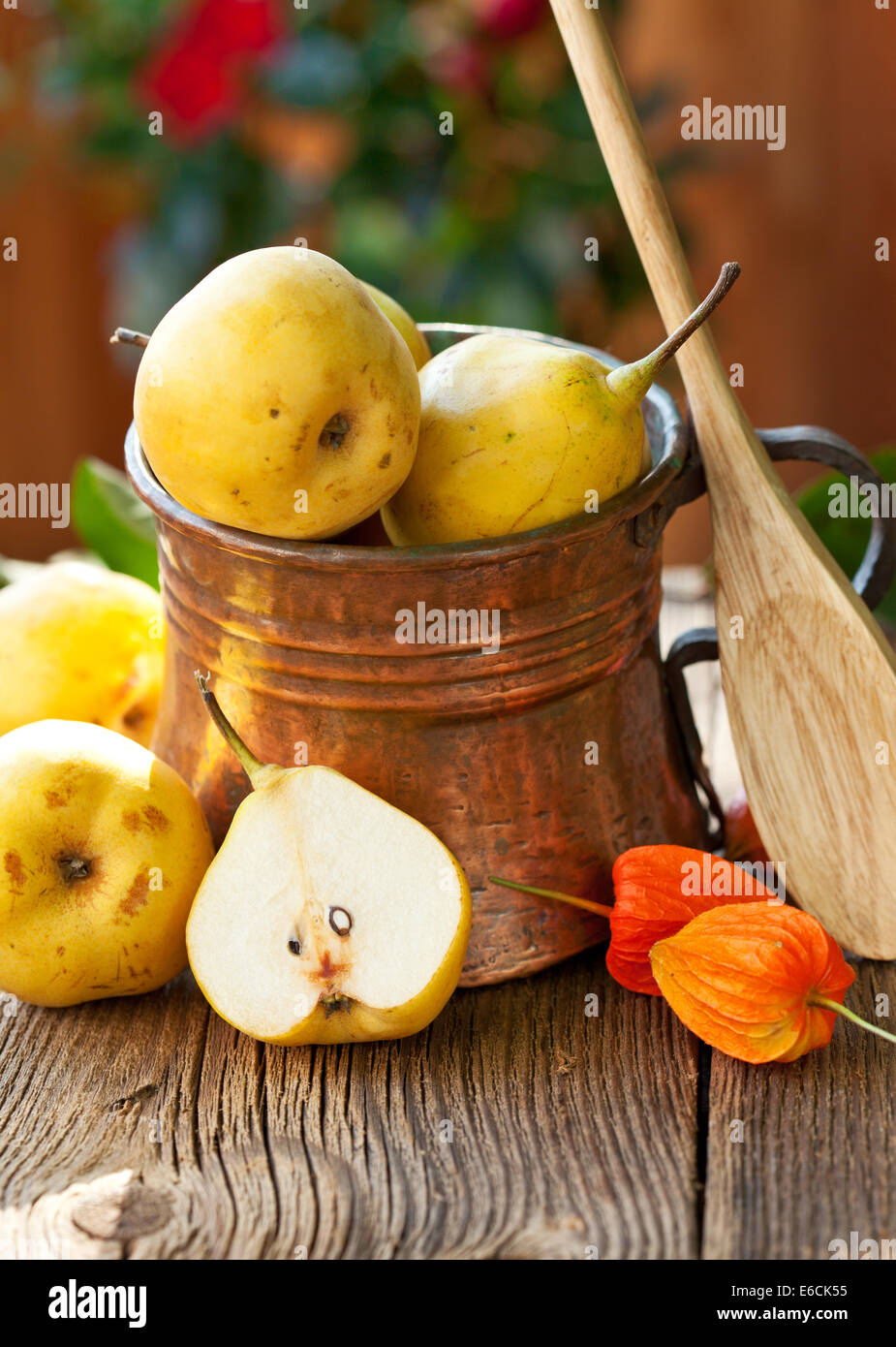 Ripe Pear in copper jug Stock Photo - Alamy