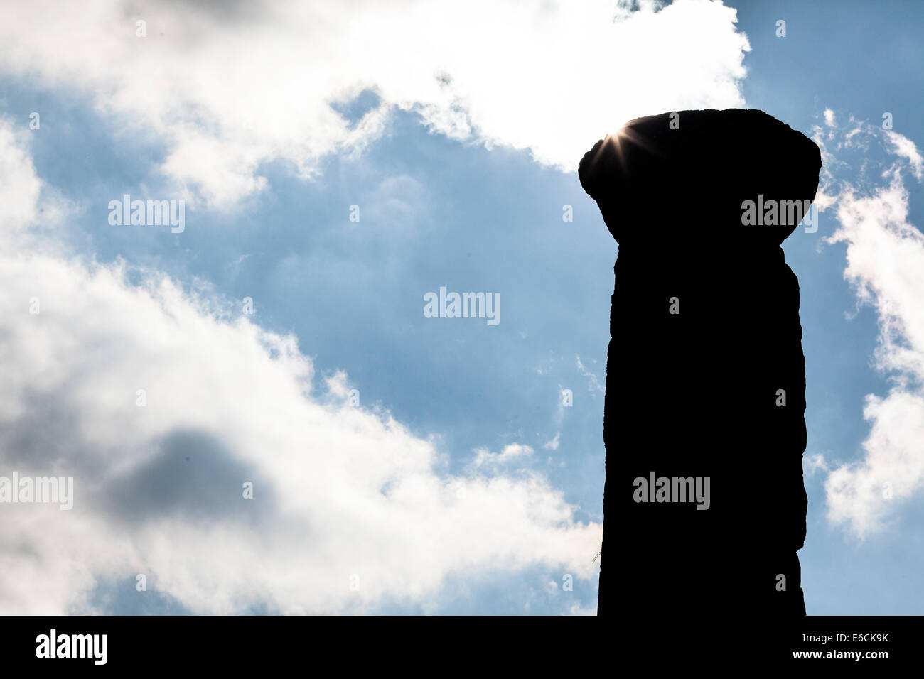 Silhouette of a column standing in Delphi Oracle, Greece Stock Photo ...