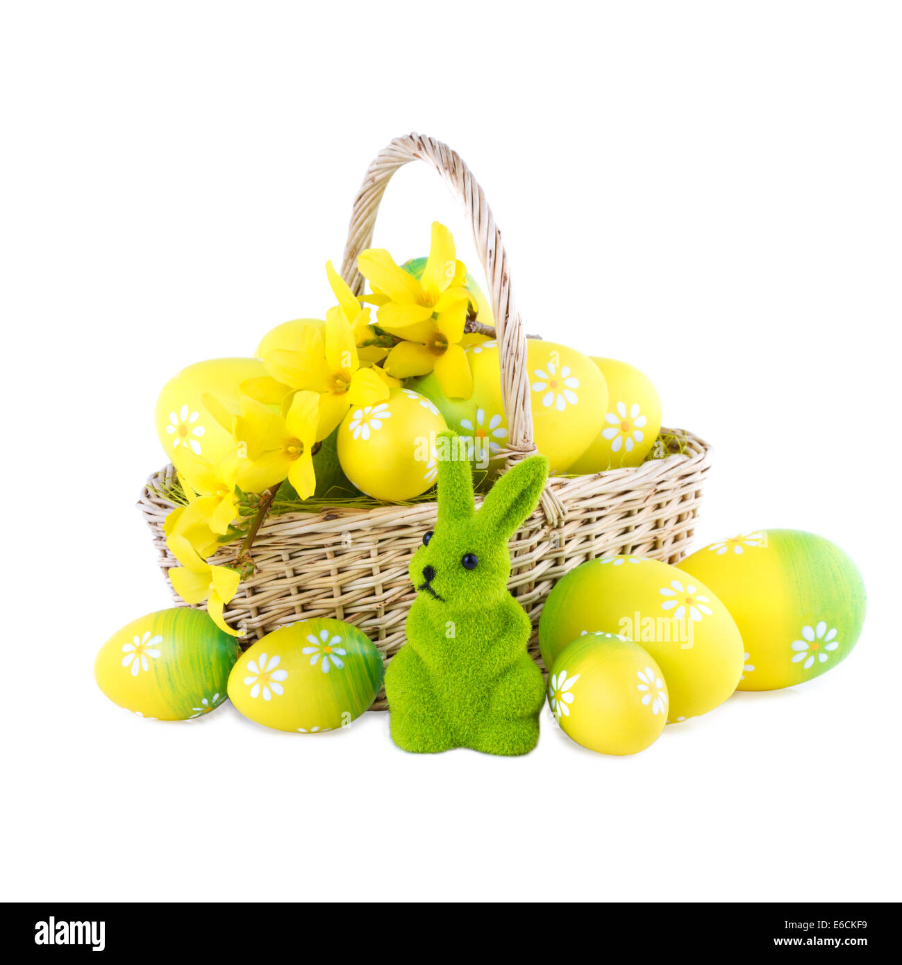 Happy easter text colorful painted eggs Cut Out Stock Images & Pictures ...