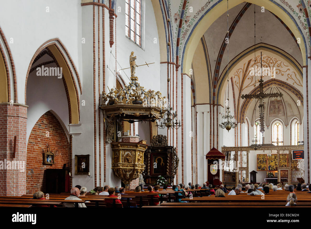 Pulpit in Cathedral Sw. Jana in Kamien Pomorski, Poland, Europe Stock ...
