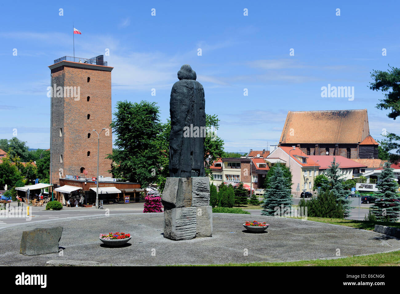 Copernicus-Monument and watch tower in Frombork in Poland, Europe Stock ...