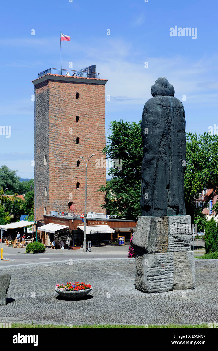 Copernicus-Monument and watch tower in Frombork in Poland, Europe Stock ...