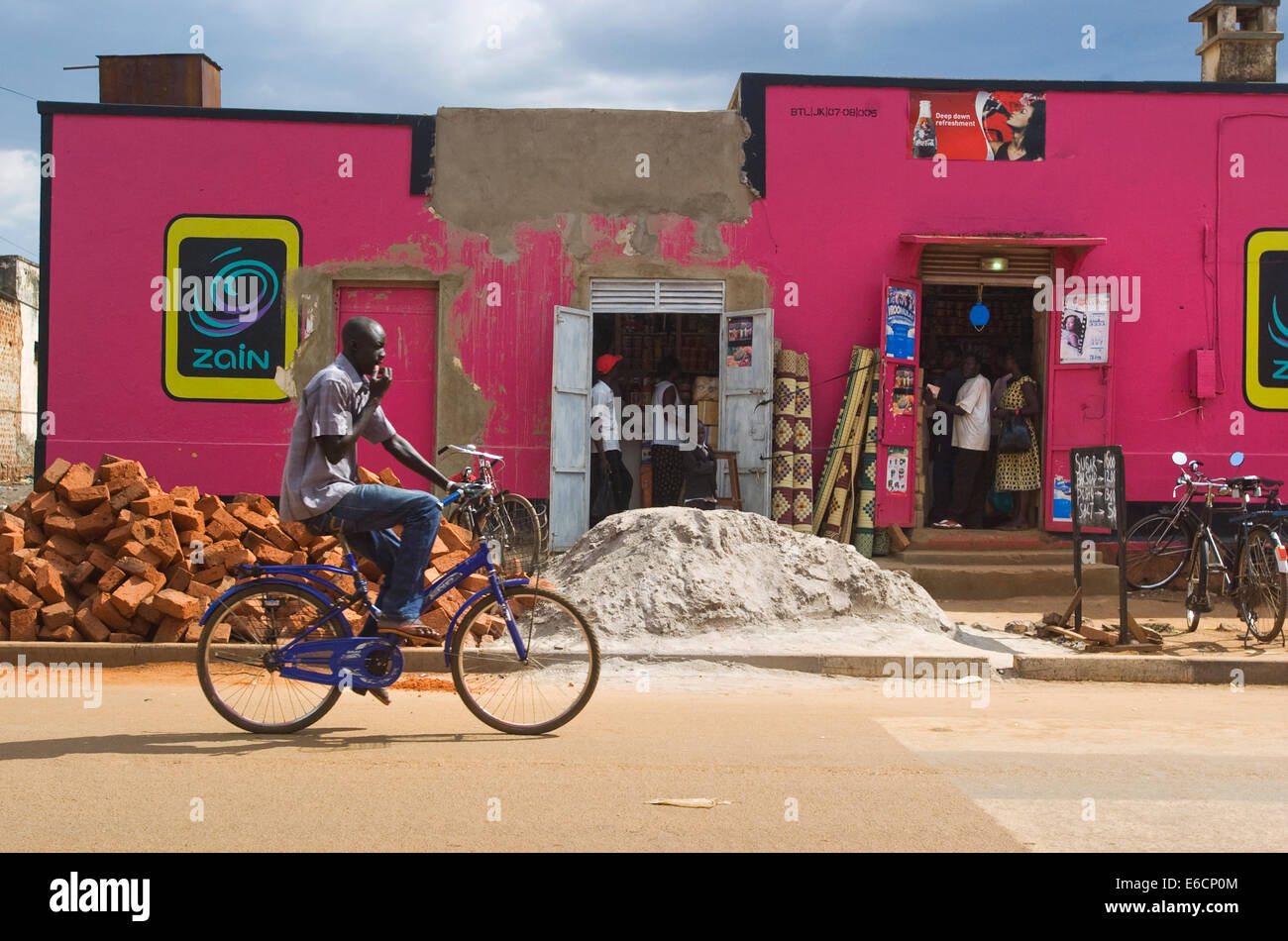 Mobile phone advertising across Gulu in Northern Uganda. Mobile phone ...