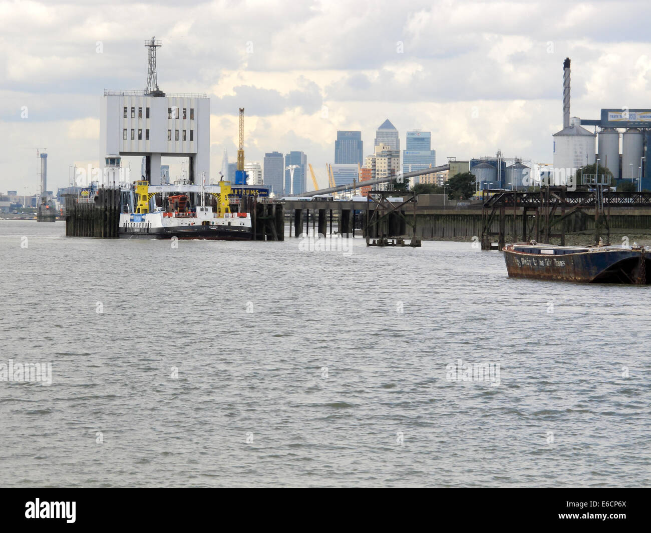 The Woolwich ferry terminal on the river Thames Stock Photo - Alamy