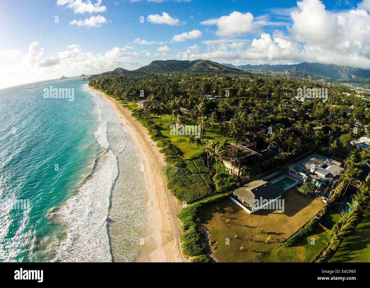 Aerial photograph of Kailua Beach, Oahu, Hawaii, USA Stock Photo - Alamy