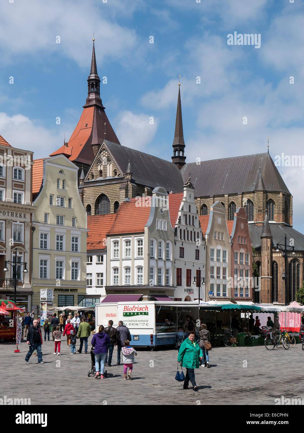 Neuer Markt and St..Mary in Rostock, Mecklenburg-Hither-Pomerania ...