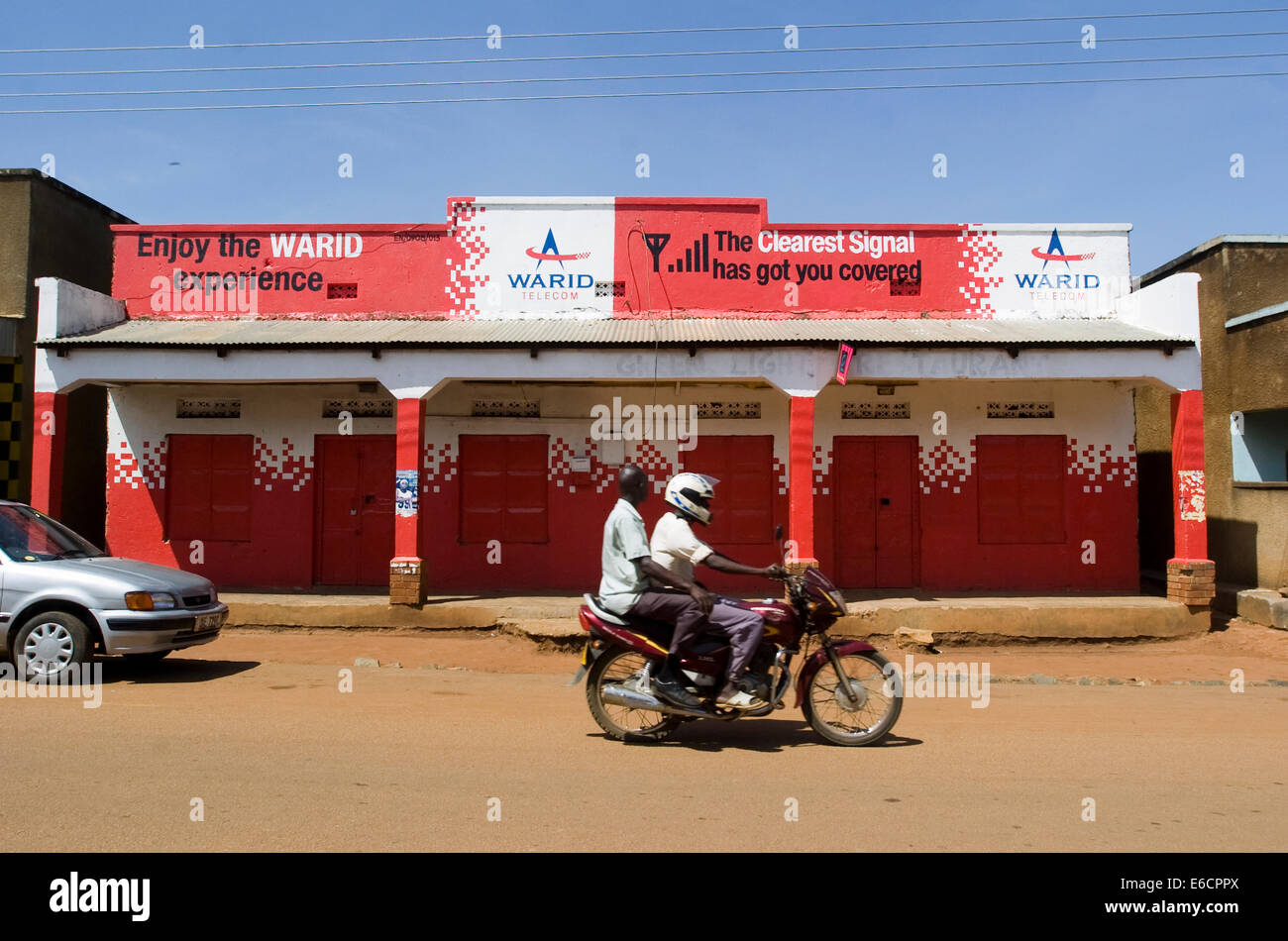 Mobile phone advertising across Gulu in Northern Uganda. Mobile phone ...
