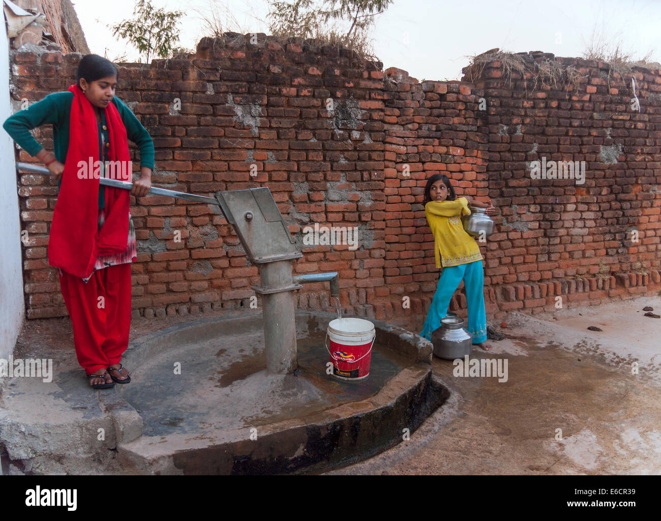 Pumping water india pump hi-res stock photography and images - Alamy