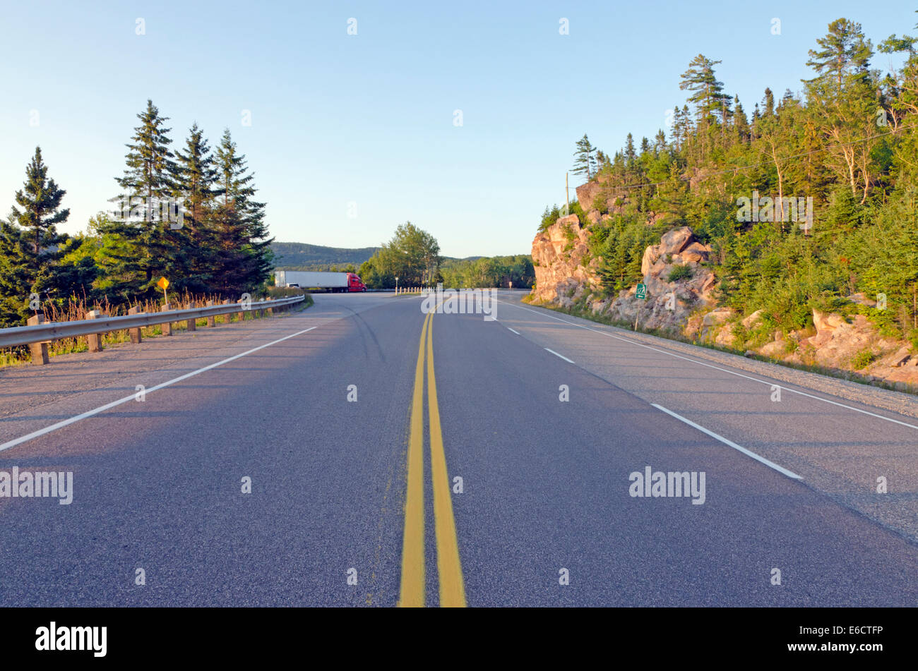 TransCanada highway along Superior Lake shore Stock Photo - Alamy