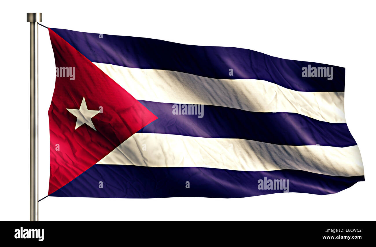 Cuba National Flag Isolated 3D White Background Stock Photo - Alamy
