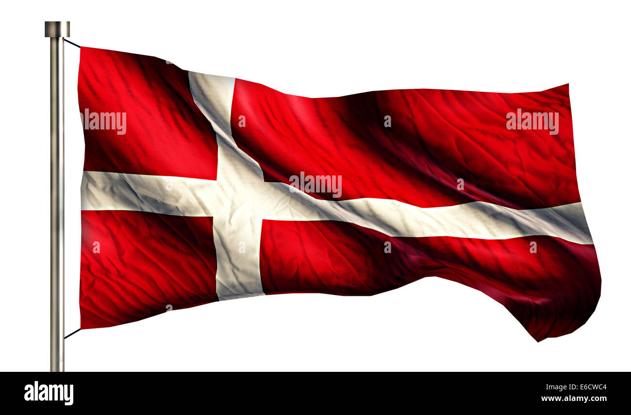 Denmark National Flag Isolated 3D White Background Stock Photo - Alamy