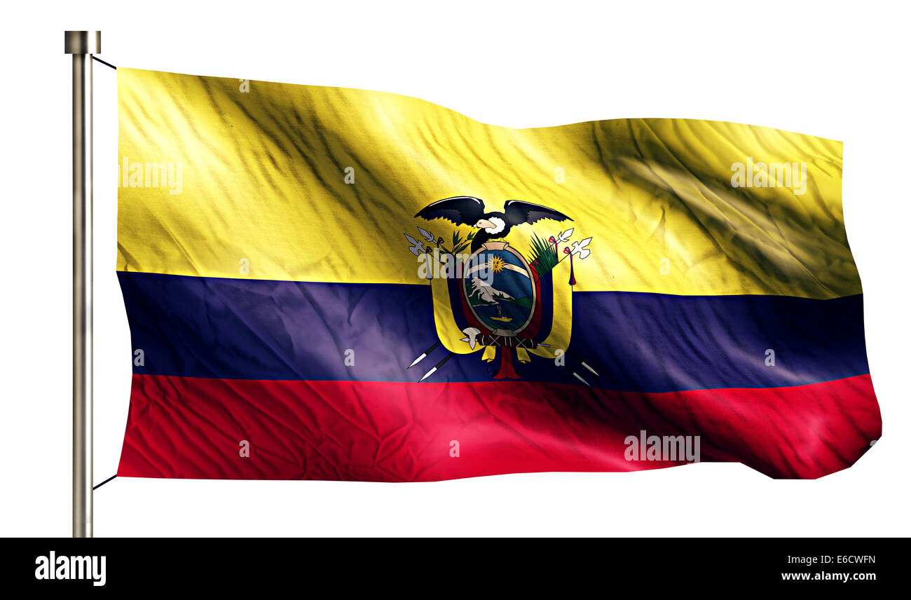 Ecuador National Flag Isolated 3D White Background Stock Photo - Alamy