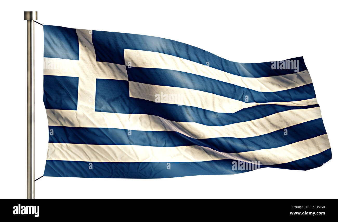 Greece National Flag Isolated 3D White Background Stock Photo - Alamy