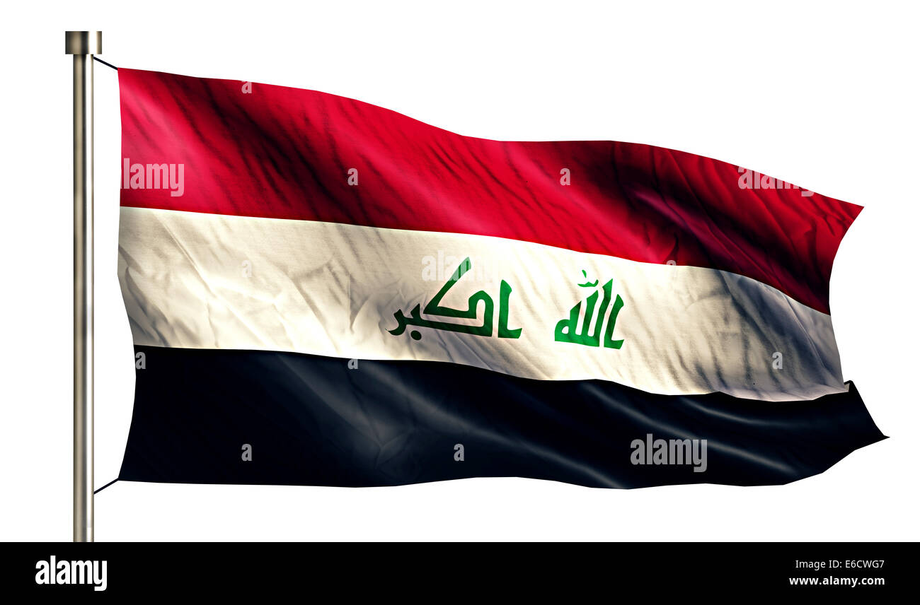 Iraq National Flag Isolated 3D White Background Stock Photo - Alamy