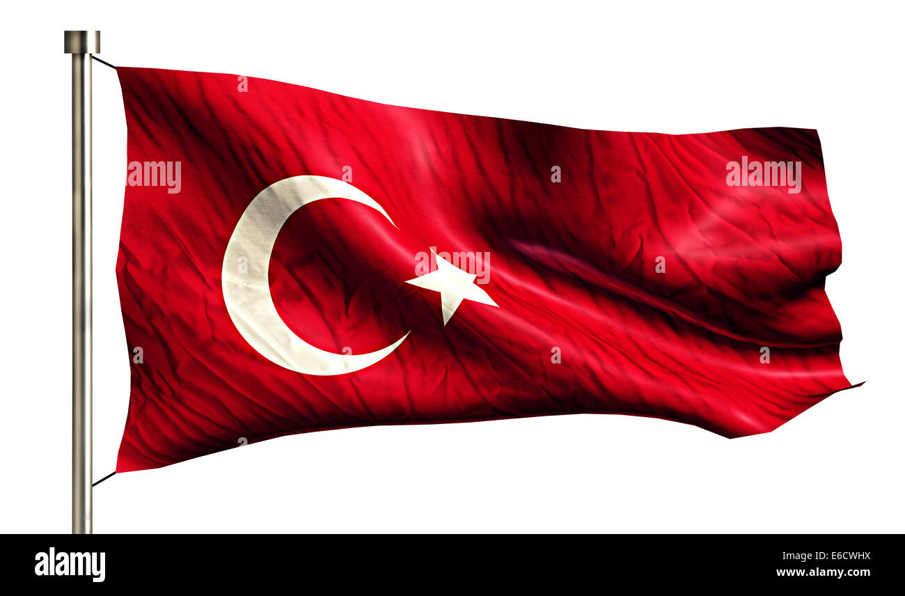 Realistic turkey flag waving 3d Cut Out Stock Images & Pictures - Alamy