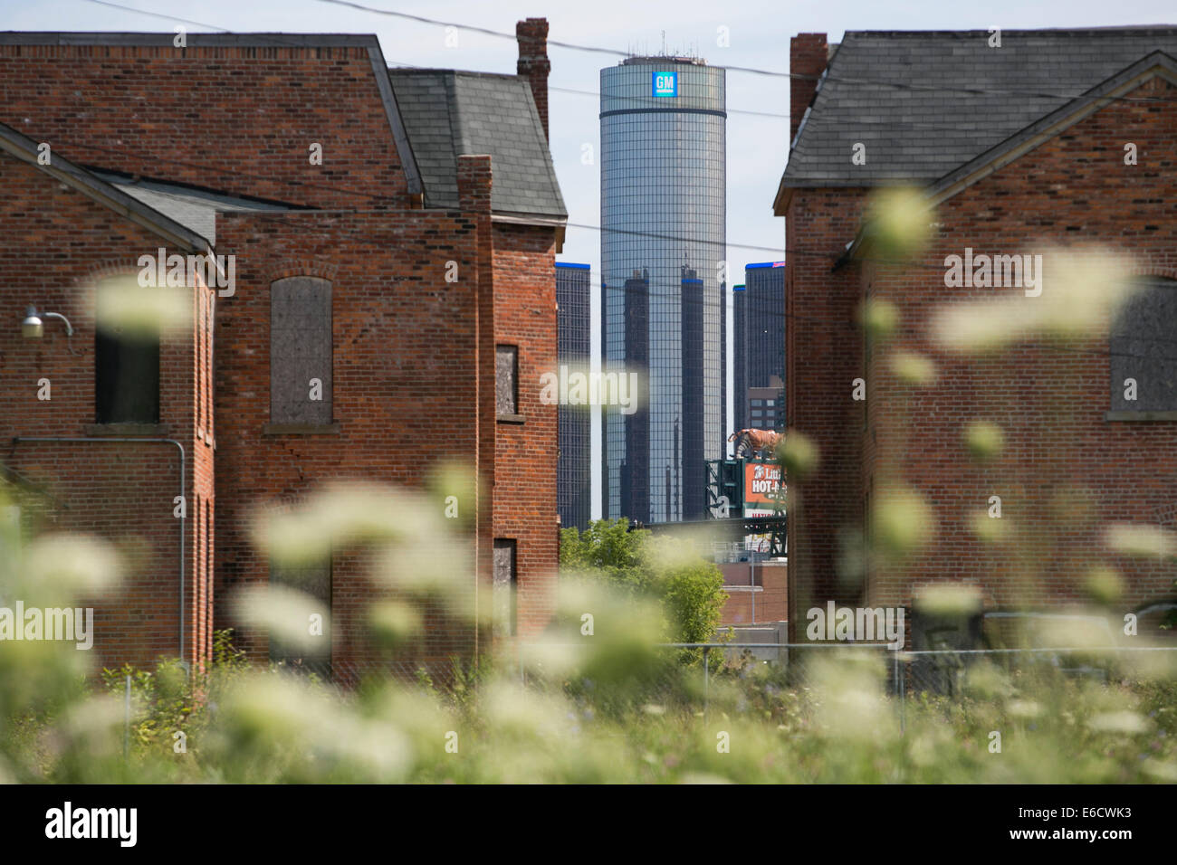 The Renaissance Center, headquarters of General Motors (GM) in Detroit ...