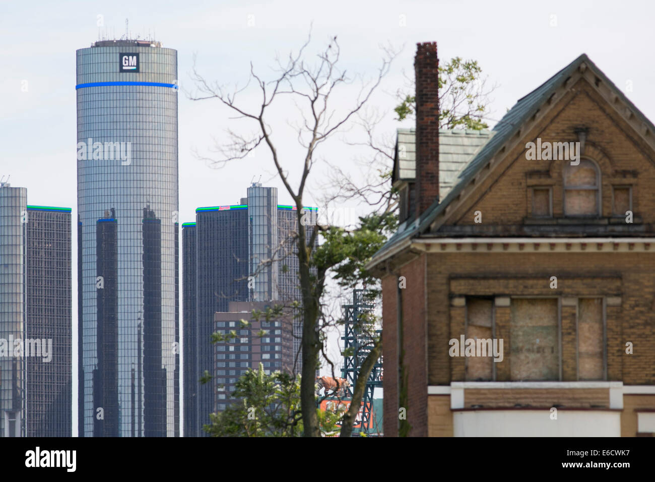 The Renaissance Center, headquarters of General Motors (GM) in Detroit ...