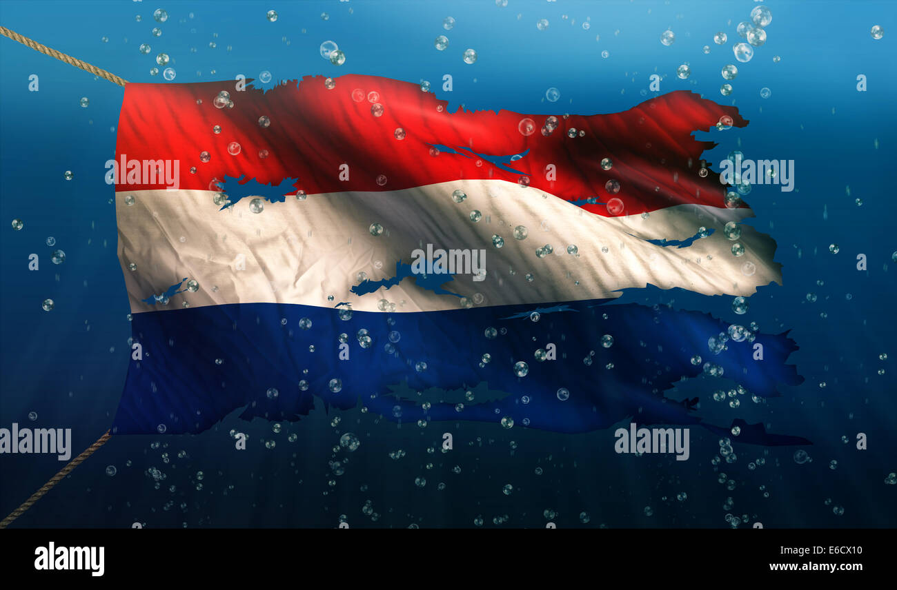 Netherlands Under Water Sea Flag National Torn Bubble 3D Stock Photo ...