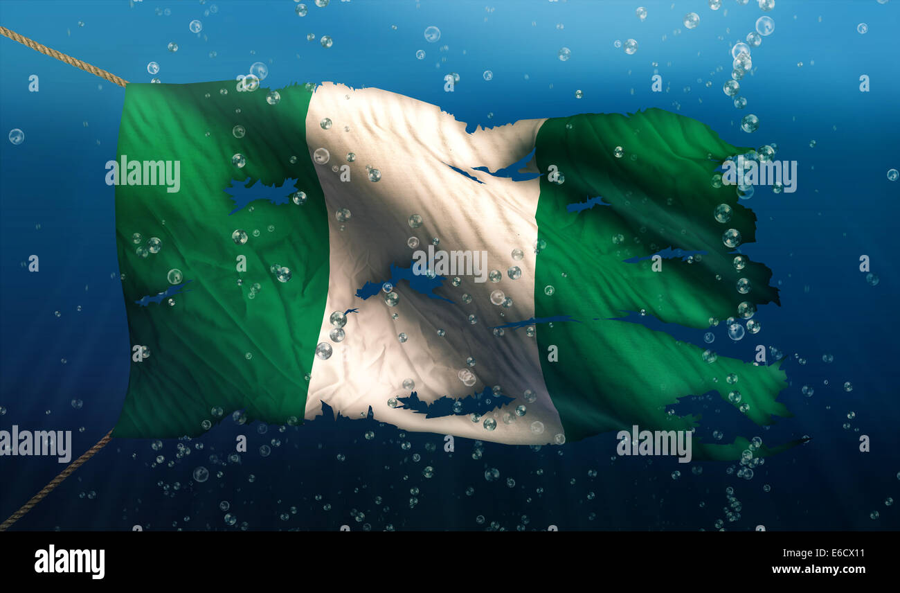 Nigeria Under Water Sea Flag National Torn Bubble 3D Stock Photo - Alamy