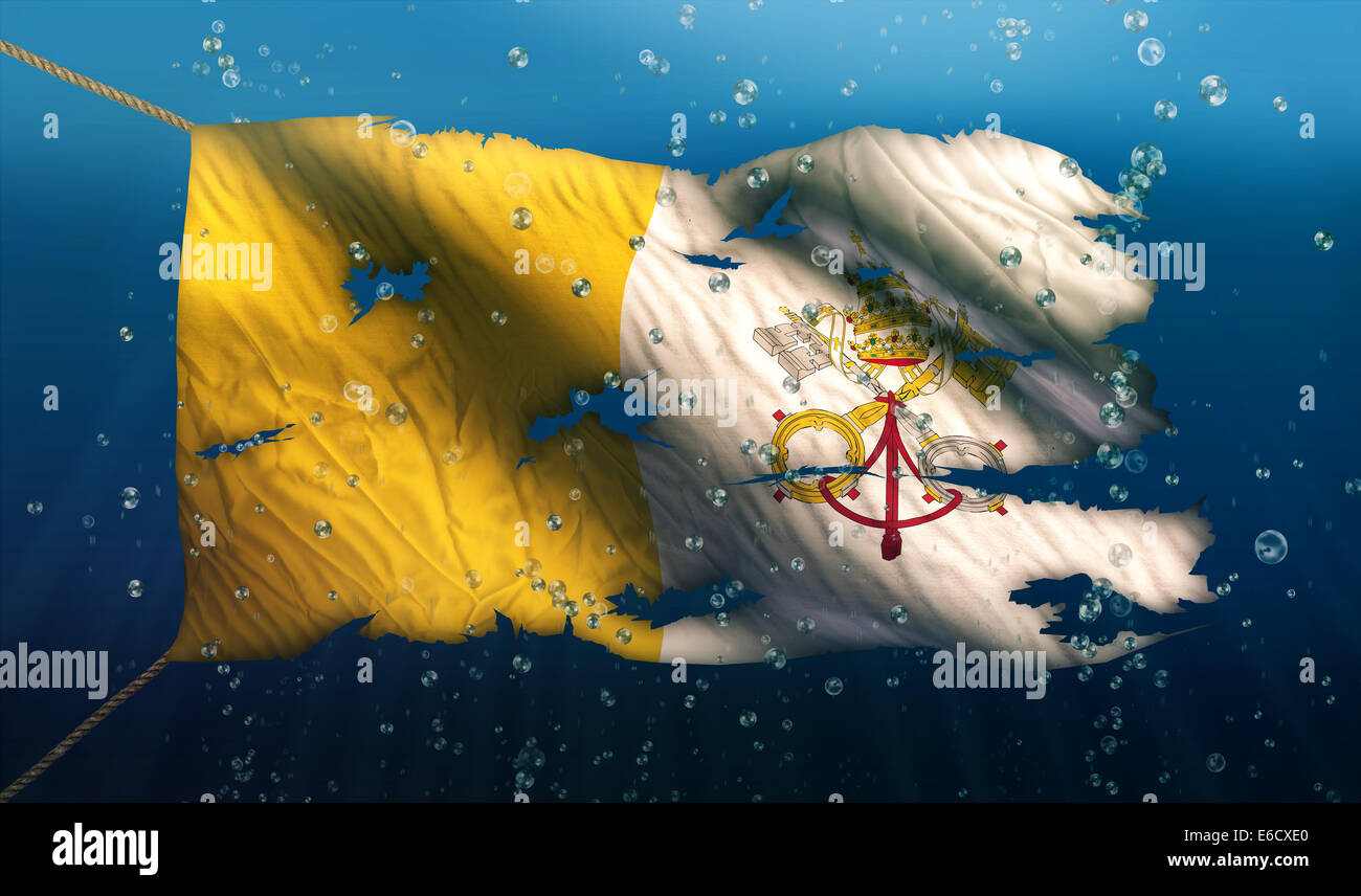 Vatican City Under Water Sea Flag National Torn Bubble 3D Stock Photo ...