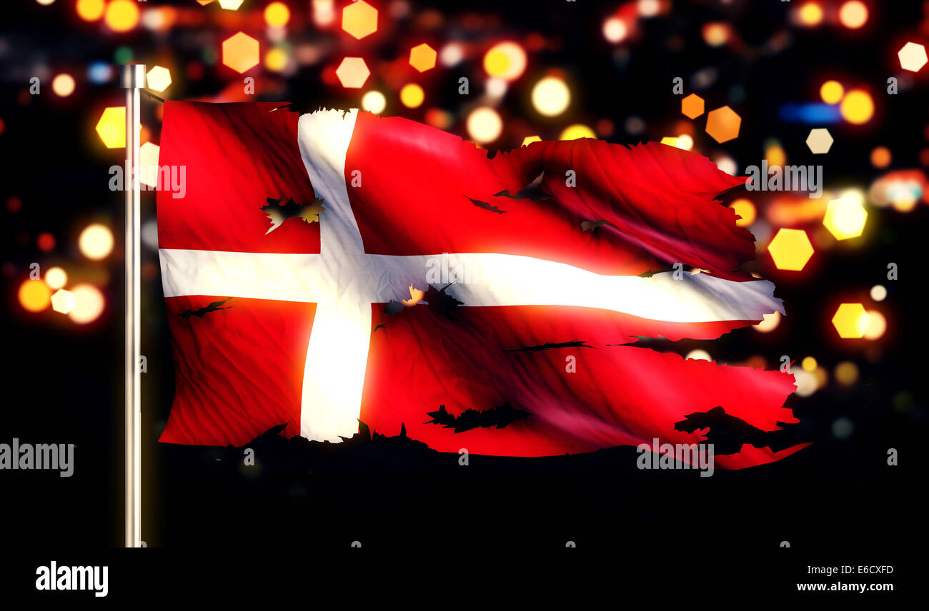 Denmark National Flag Torn Burned War Freedom Night 3D Stock Photo - Alamy
