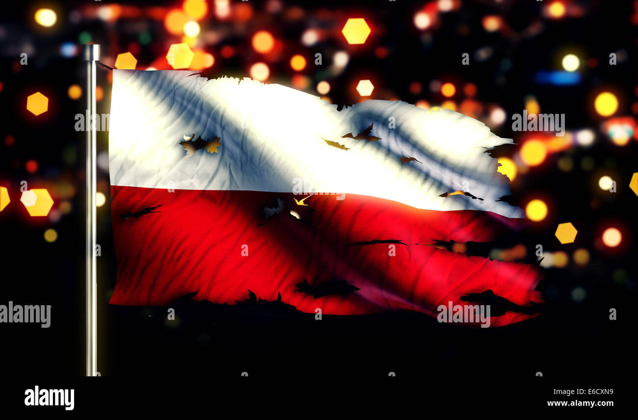 Poland National Flag Torn Burned War Freedom Night 3D Stock Photo - Alamy