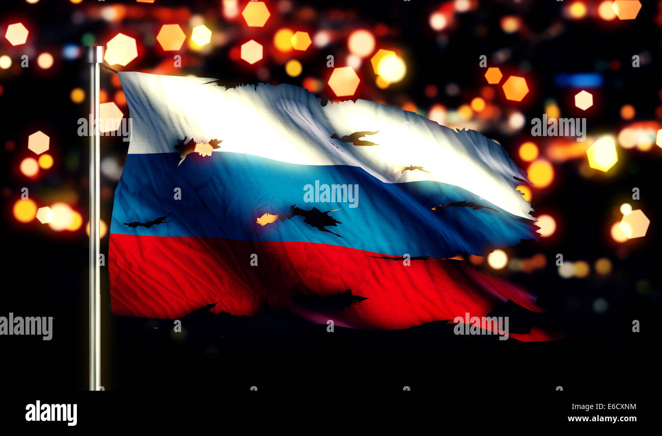 Russia National Flag Torn Burned War Freedom Night 3D Stock Photo - Alamy
