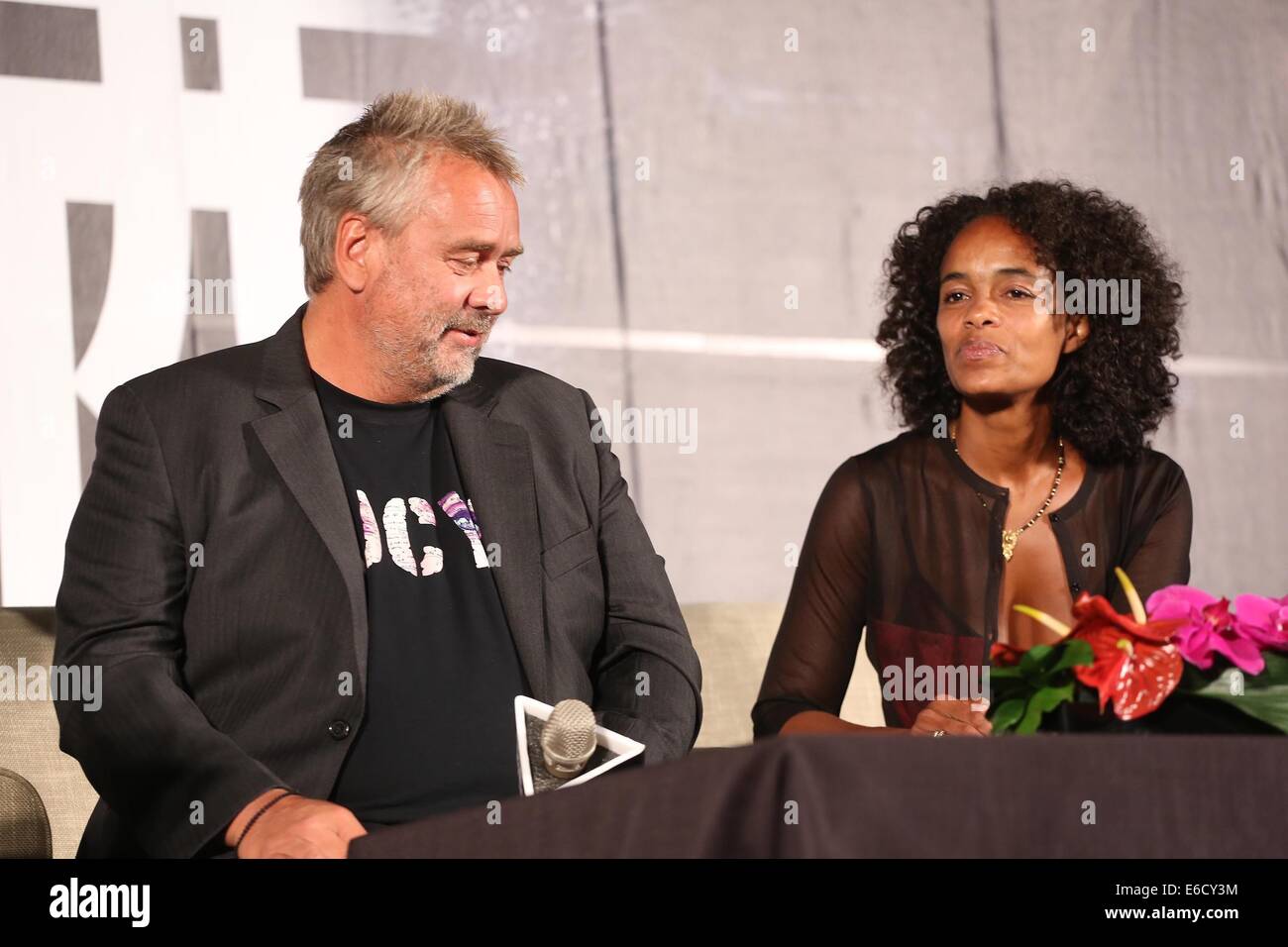 Taipei. 19th Aug, 2014. Director Luc Besson and actress Scarlett ...