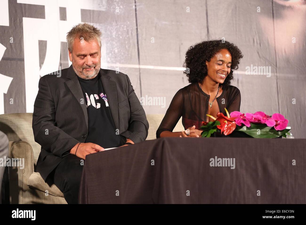 Taipei. 19th Aug, 2014. Director Luc Besson and actress Scarlett ...