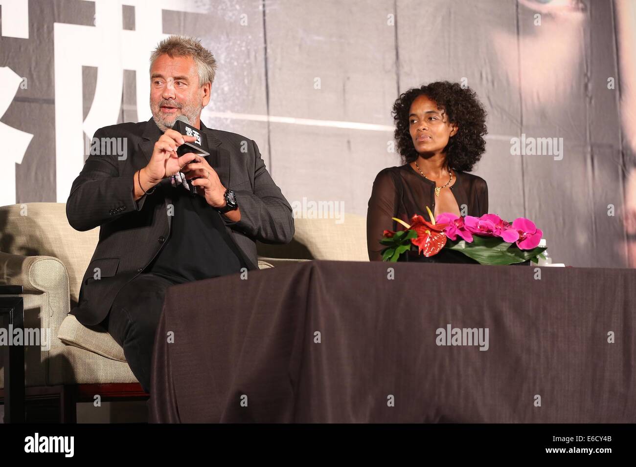 Taipei. 19th Aug, 2014. Director Luc Besson and actress Scarlett ...