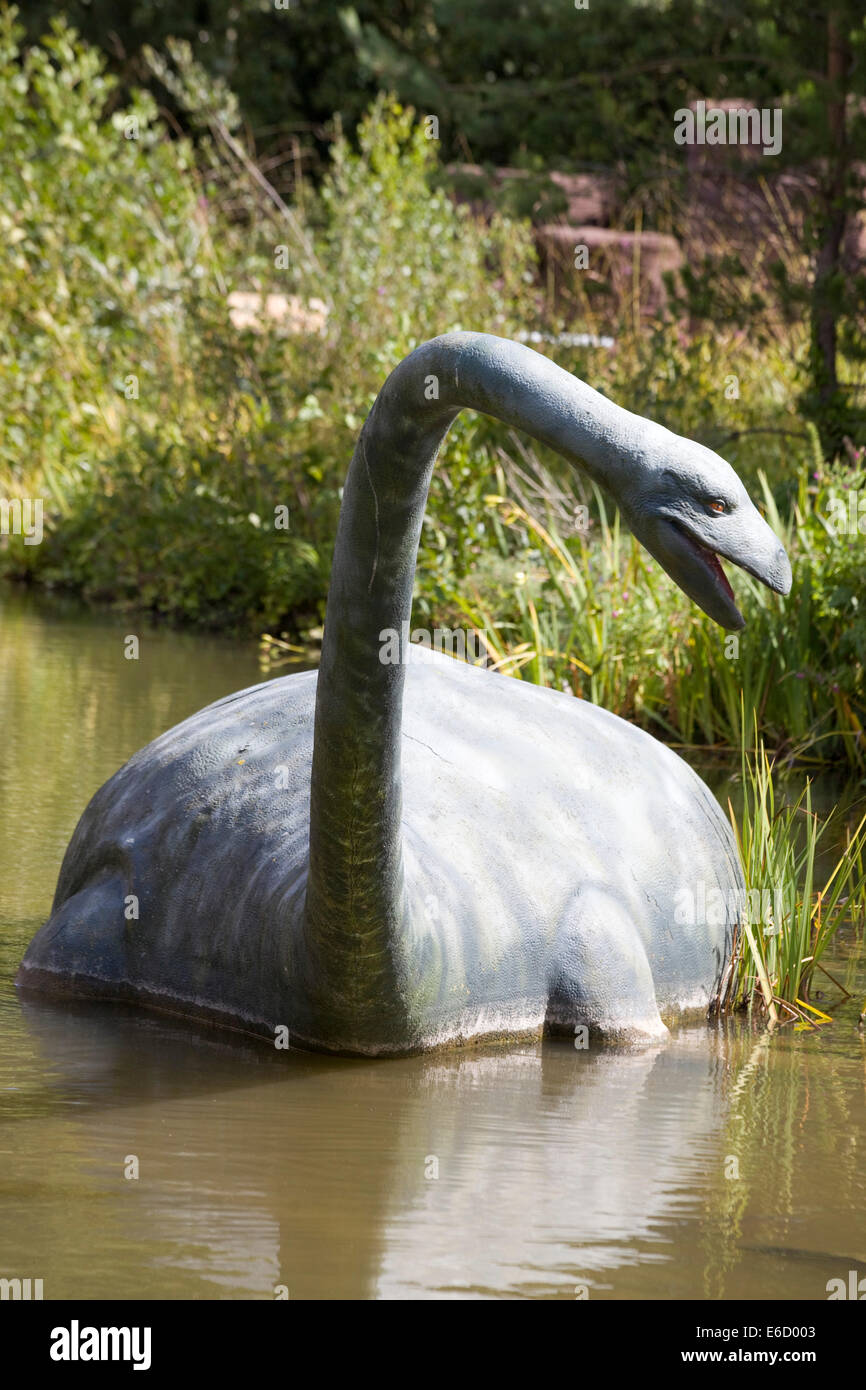 Turiasaurus riodevensis Dinosaur Statue floating in the water Stock ...