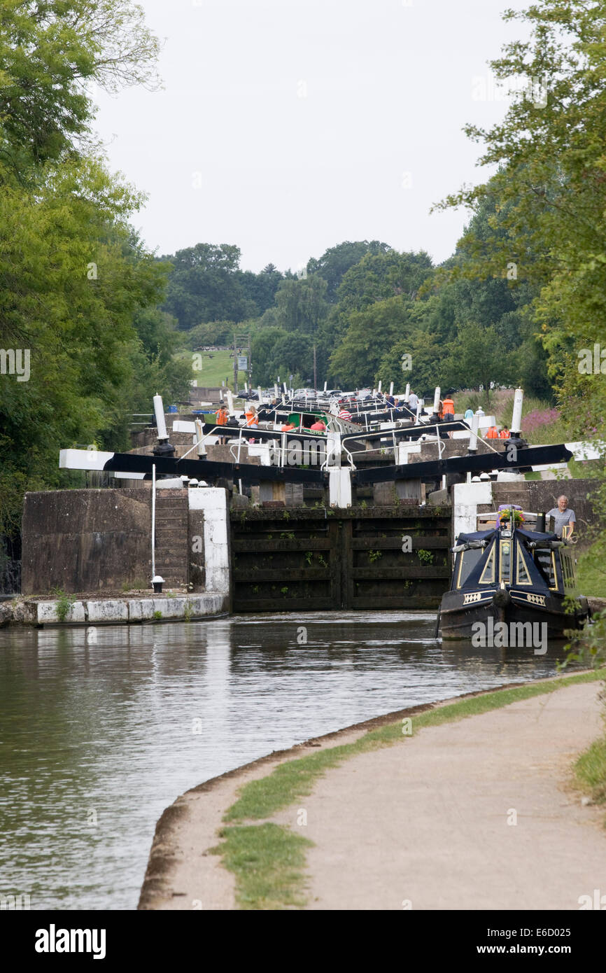 Hatton Locks on the Grand Union canal Stock Photo - Alamy