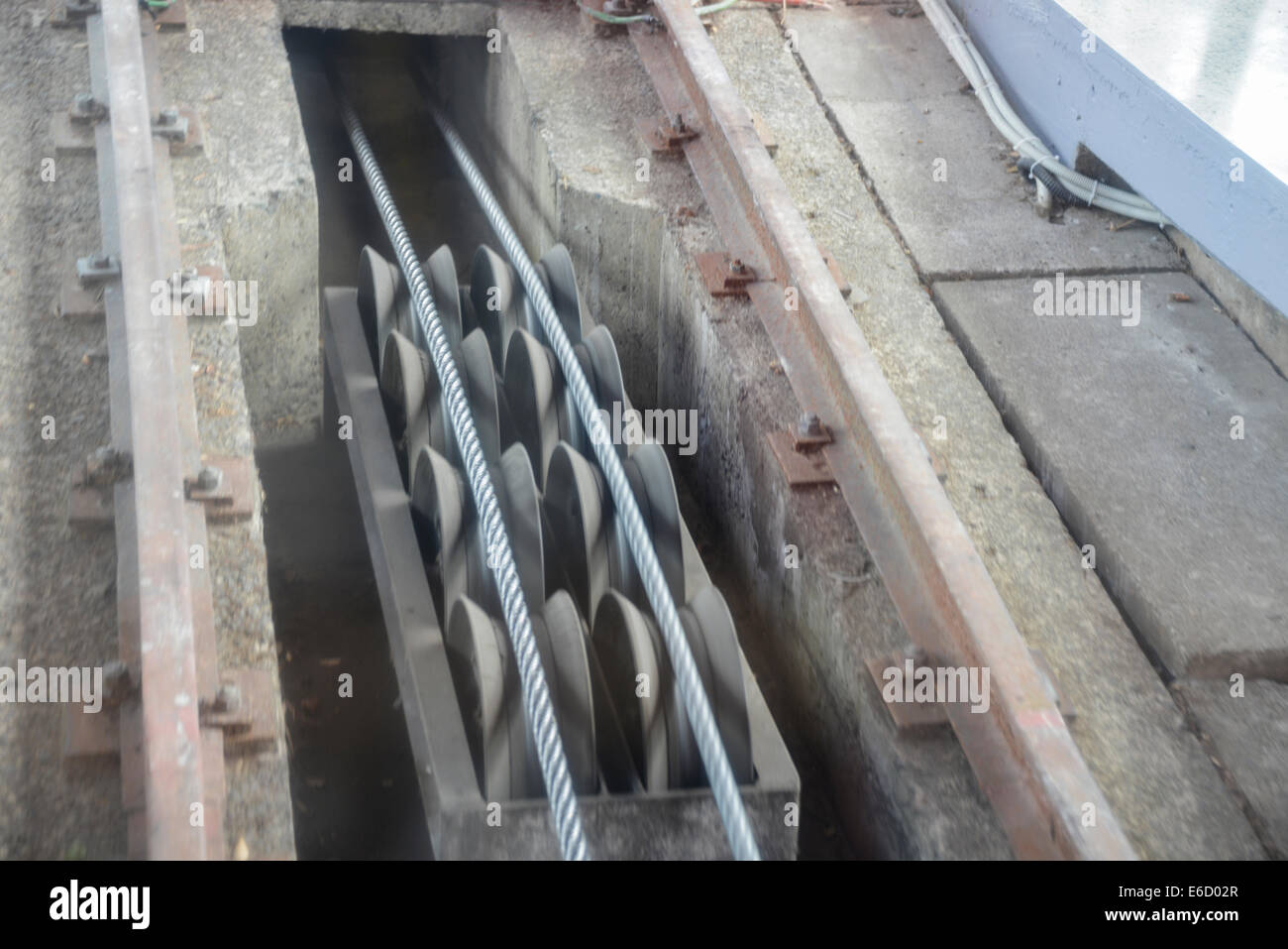 cable car wellington new zealand tram on tracks and buffer of cart with ...