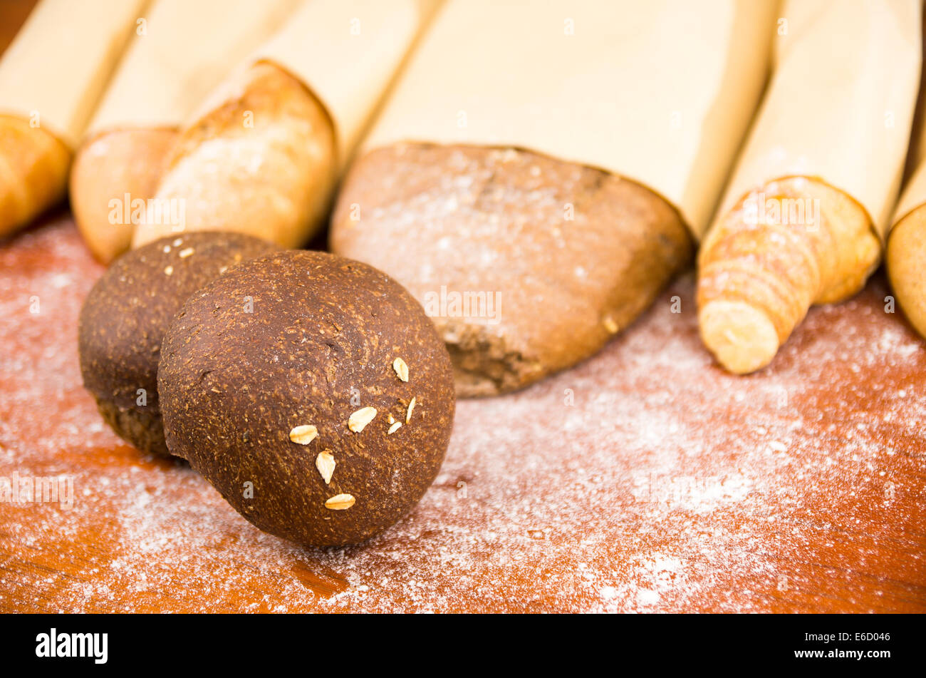 Closeup delicious varities of fresh bread Stock Photo - Alamy